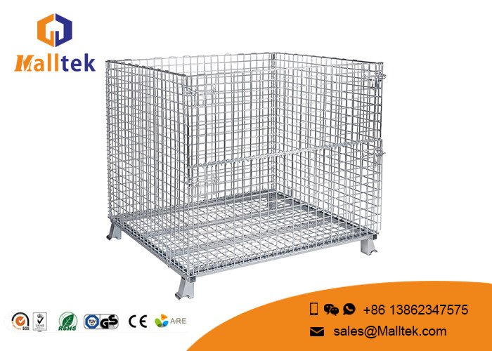Heavy Duty Wire Mesh Storage Cages Disesuaikan Galvanized Menghemat Ruang